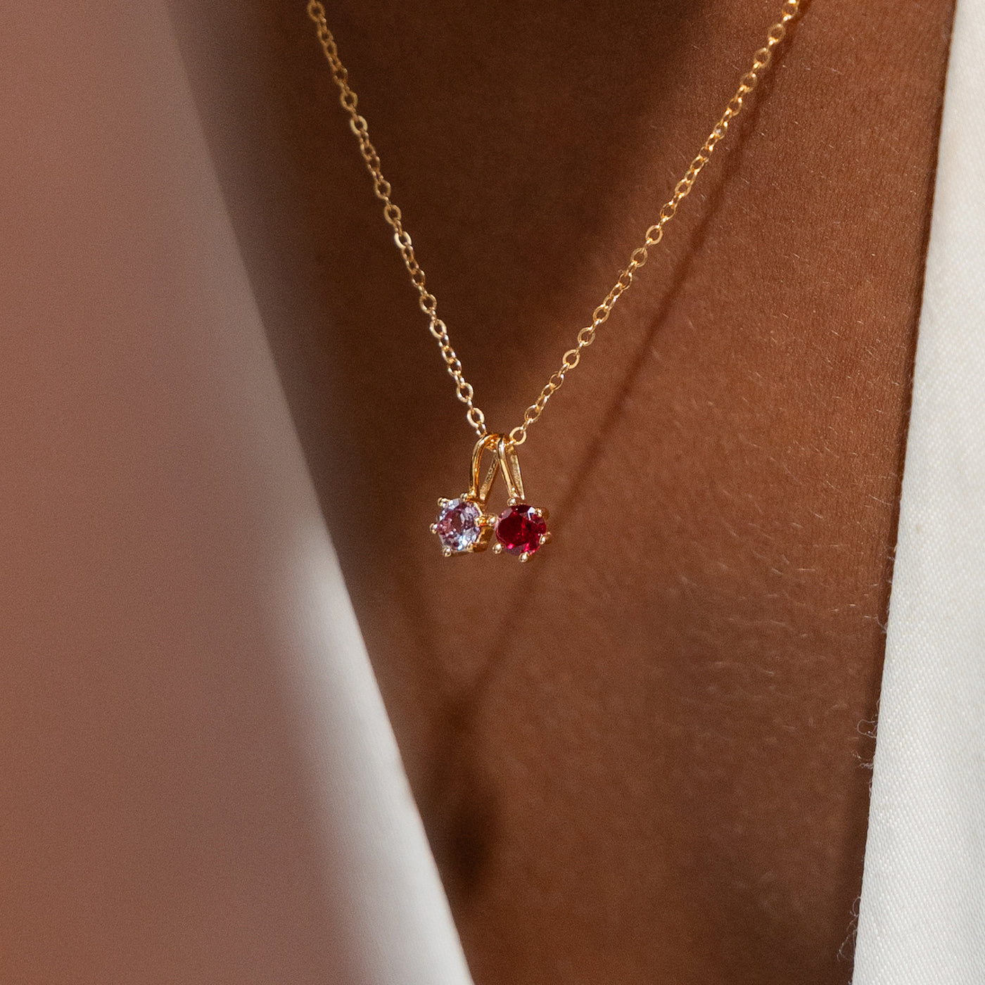 Birthstone Prong Necklace | Simple & Dainty