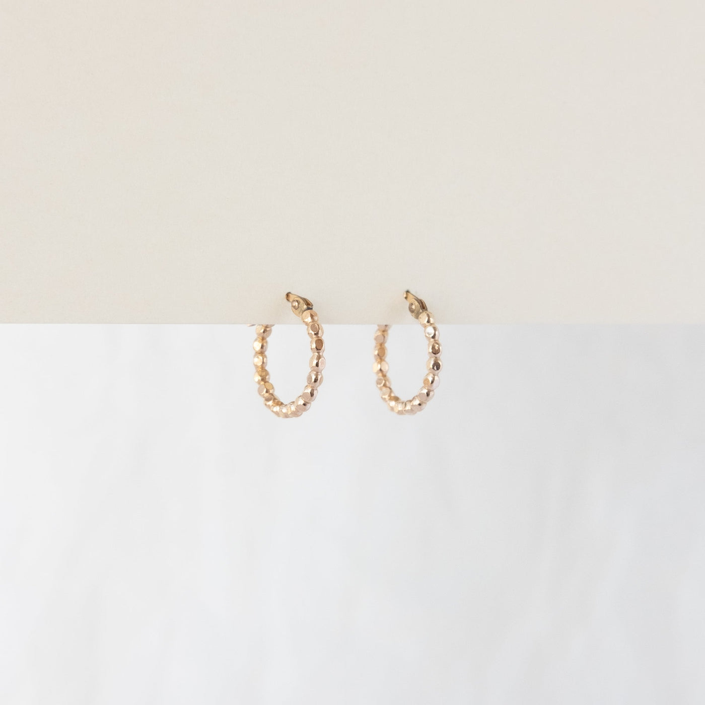 Sample 32: Gold Filled Flat Bead Hoop Earrings | Simple & Dainty