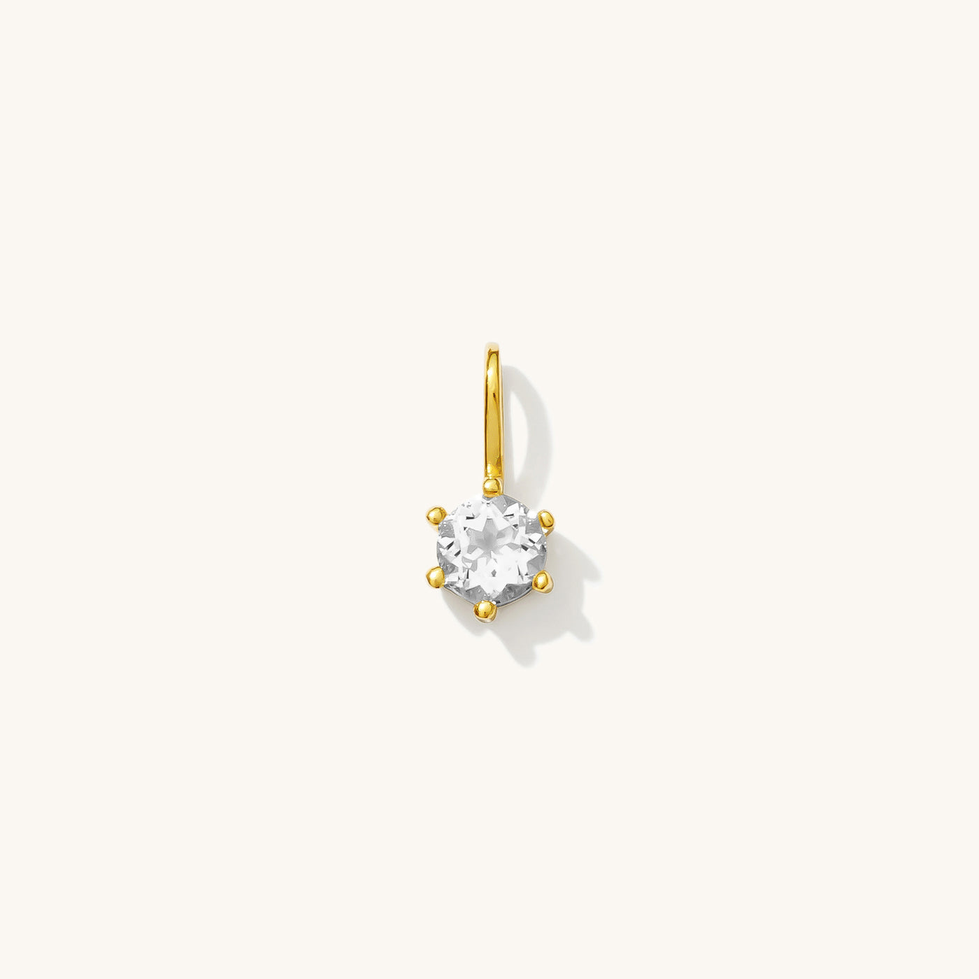 White Topaz Charm (April Birthstone) | Simple & Dainty