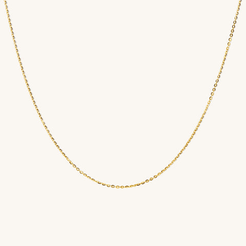 Dainty Cable Chain Necklace - 14k Solid Gold | Simple & Dainty