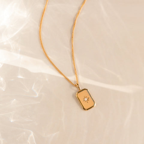 Rectangle Starburst Necklace | Simple & Dainty