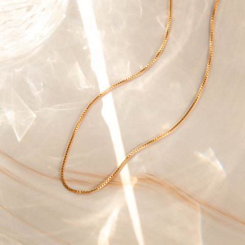 Thin Box Chain Necklace | Simple & Dainty